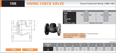 Check Valve, KITZ UOB / UOBM - KC Mahanakorn Co.,Ltd.
