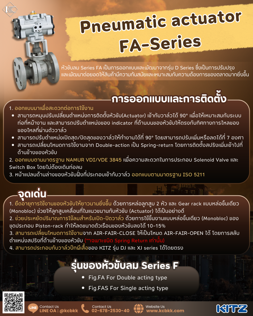 Pneumatic actuator FA-Series - KC Mahanakorn Co.,Ltd.
